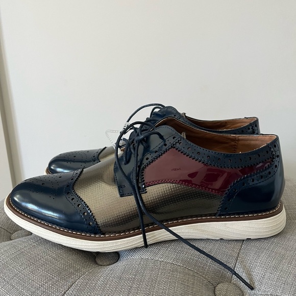 jitai | Shoes | Jitai Mens Navy Blue And Red Tie Up Dress Shoes Size ...